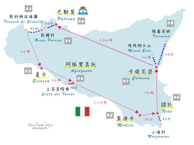 【西西里島】Modica莫迪卡-巴洛克小鎮：住宿、交通、景點、美食地圖 - Travel with Miya 跟著咪呀遊世界